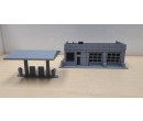 HO Scale Service Station with Opening Garage Doors